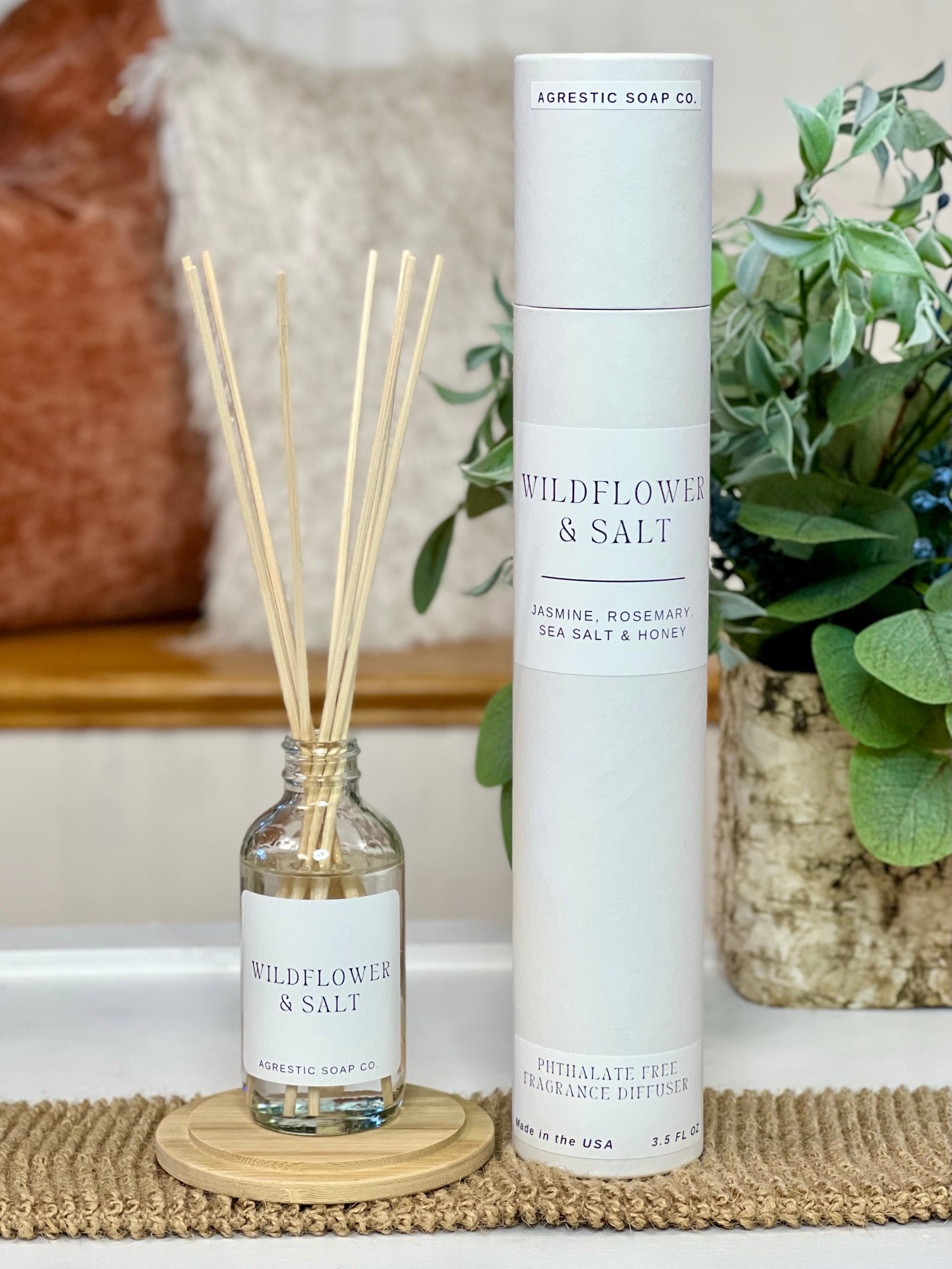 Wildflower & Salt Reed Diffuser | Agrestic Soap Co.